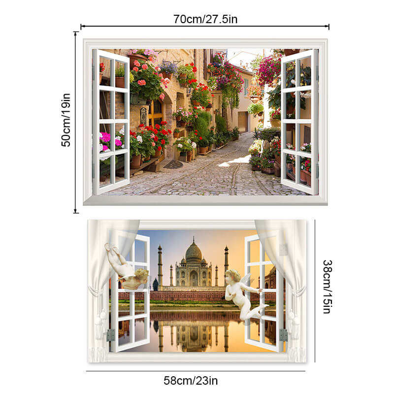 3D-Wandgemälde mit Fensteransicht – merydream